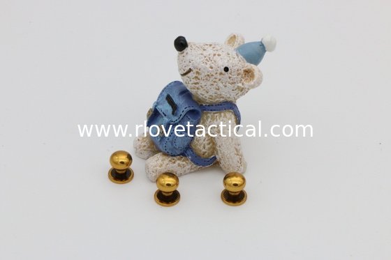 Leather buckle accessories high quality pure brass color 8 mm monk head nipple nail with screw