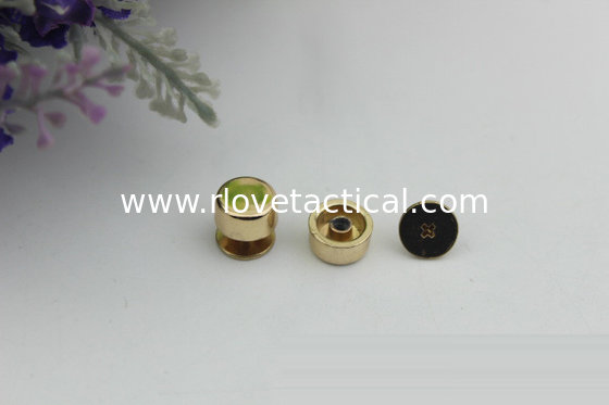 Luggage leather hardware accessories full copper gold color 9 mm round metal rivet nails with screws