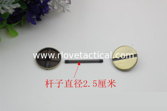 Novelty DIY hardware accessories light gold dumbbell barbell one word shape round flat metal rivets studs for handbags