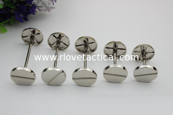 Novelty DIY hardware accessories light gold dumbbell barbell one word shape round flat metal rivets studs for handbags