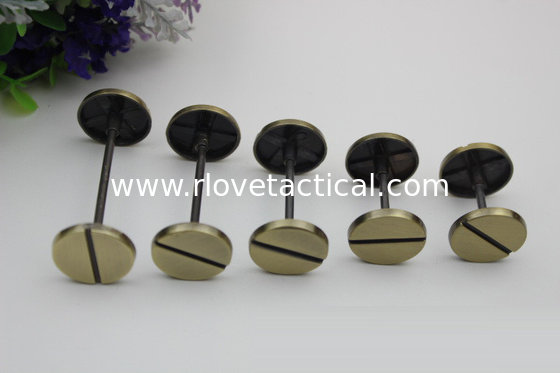 Novelty DIY hardware accessories light gold dumbbell barbell one word shape round flat metal rivets studs for handbags