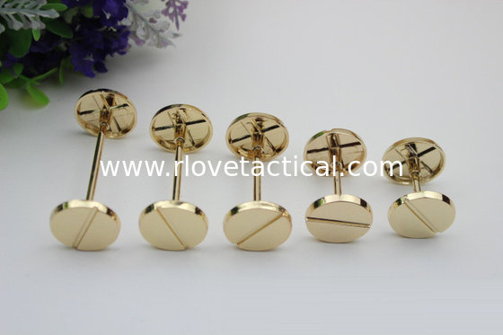 Novelty DIY hardware accessories light gold dumbbell barbell one word shape round flat metal rivets studs for handbags