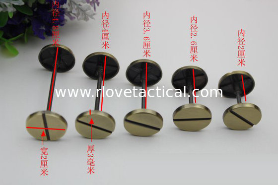 Novelty DIY hardware accessories light gold dumbbell barbell one word shape round flat metal rivets studs for handbags
