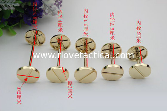 Novelty DIY hardware accessories light gold dumbbell barbell one word shape round flat metal rivets studs for handbags
