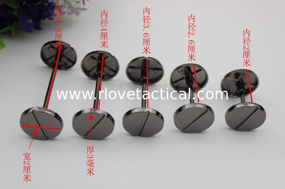 Novelty DIY hardware accessories light gold dumbbell barbell one word shape round flat metal rivets studs for handbags