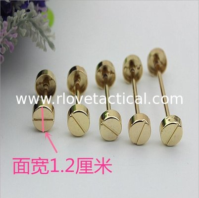 Bag whee buckle hardware accessories one word shape round 12 mm width light gold metal rivets studs for leather straps