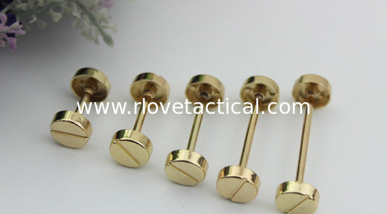 Bag whee buckle hardware accessories one word shape round 12 mm width light gold metal rivets studs for leather straps