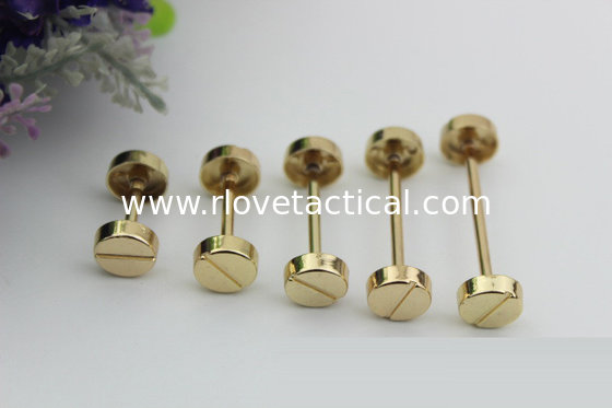 Bag whee buckle hardware accessories one word shape round 12 mm width light gold metal rivets studs for leather straps