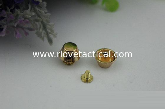 China manufacture produce high quality gold color 8 mm round metal rivets for leather bags