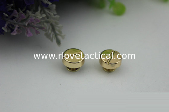 2019 Factory supply wholesale zinc alloy 12 mm gold one word shape pattern metal screw rivets for bags