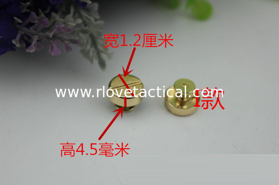 2019 Factory supply wholesale zinc alloy 12 mm gold one word shape pattern metal screw rivets for bags