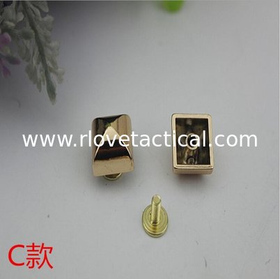 High end handbag decorative accessories gold 12 mm leather studs rivets with screws