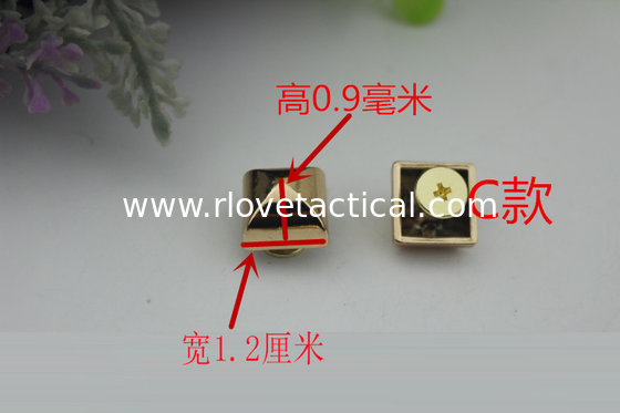 High end handbag decorative accessories gold 12 mm leather studs rivets with screws