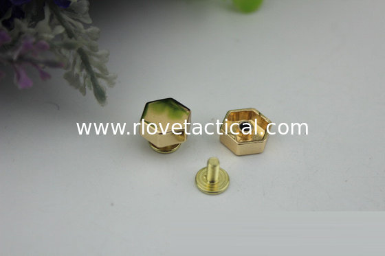 Zinc alloy material 12 mm gold nail heads screw back feet rivet for handbag