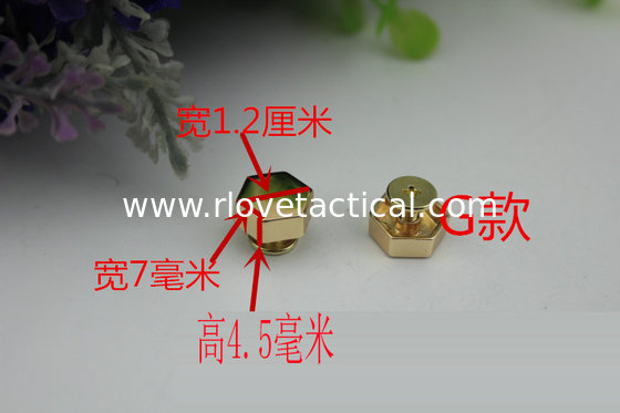 Zinc alloy material 12 mm gold nail heads screw back feet rivet for handbag