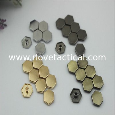 Bags hardware zinc alloy hanging brush anti brass 15 mm six-sided decorative bottom nails with single rivets