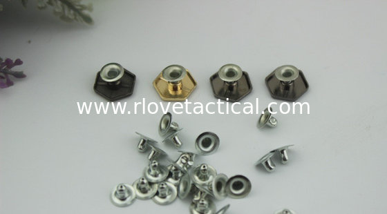 Bags hardware zinc alloy hanging brush anti brass 15 mm six-sided decorative bottom nails with single rivets