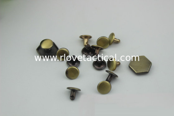 Super cheaper factory price bag fitting small flat six-sided nickel color metal buckles and rivets