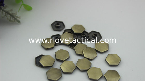 Super cheaper factory price bag fitting small flat six-sided nickel color metal buckles and rivets
