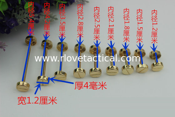 Custom metal accessories light gold various size handbag rivets and  bottom nails
