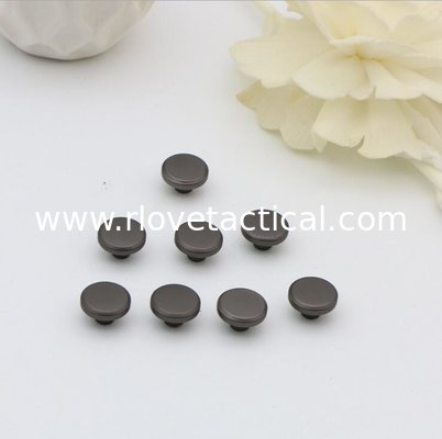 Hot sale garment accessories matte gunmetal color 10.1 mm flat round shape metal rivets for bags