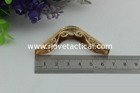 Metal handbag hardware light gold zinc alloy right-angle corner protector for bag accessory
