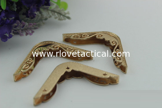 Metal handbag hardware light gold zinc alloy right-angle corner protector for bag accessory