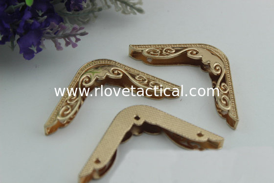 Metal handbag hardware light gold zinc alloy right-angle corner protector for bag accessory