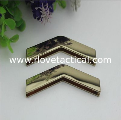 Factory cheap custom light gold 72 mm length handbag metal corner protector