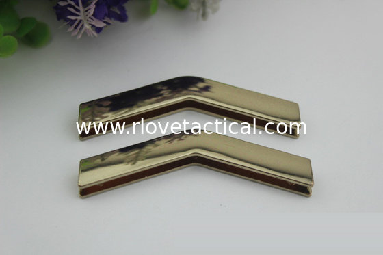 Factory cheap custom light gold 72 mm length handbag metal corner protector