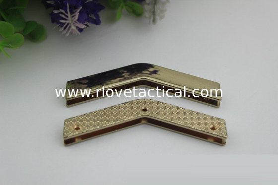 Factory cheap custom light gold 72 mm length handbag metal corner protector