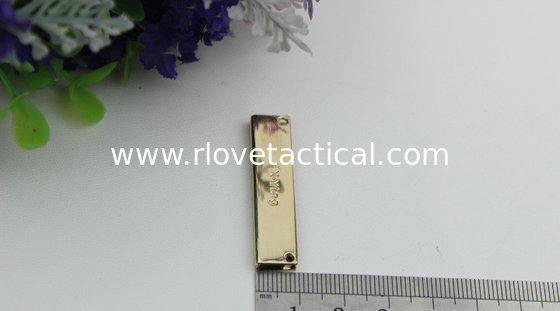 Custom letter logo light gold 40*10 mm decorative corner protector for handbag
