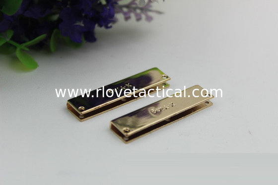 Custom letter logo light gold 40*10 mm decorative corner protector for handbag