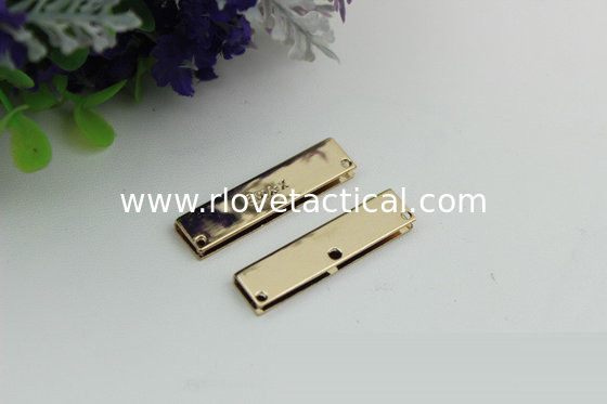 Custom letter logo light gold 40*10 mm decorative corner protector for handbag