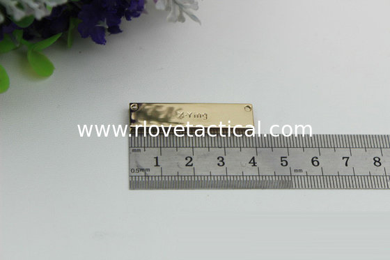Custom letter logo light gold 40*10 mm decorative corner protector for handbag