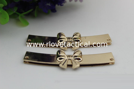 OEM zinc alloy light gold bow-knot shape purse decorative metal corner 65 mm