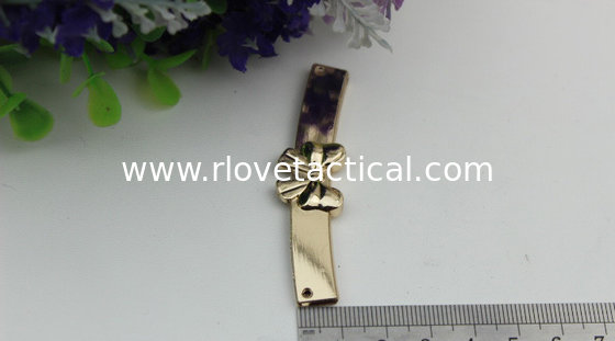 OEM zinc alloy light gold bow-knot shape purse decorative metal corner 65 mm