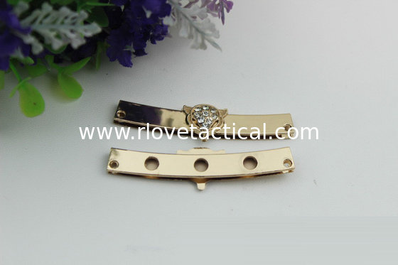 Good quality leather bag accessories frame 62 mm light gold metal corner protector with diamond decorative