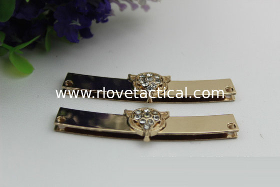 Good quality leather bag accessories frame 62 mm light gold metal corner protector with diamond decorative
