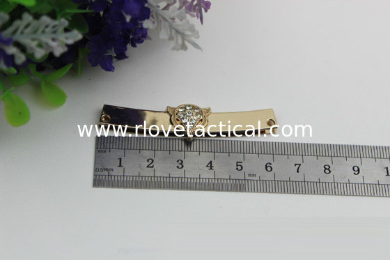 Good quality leather bag accessories frame 62 mm light gold metal corner protector with diamond decorative