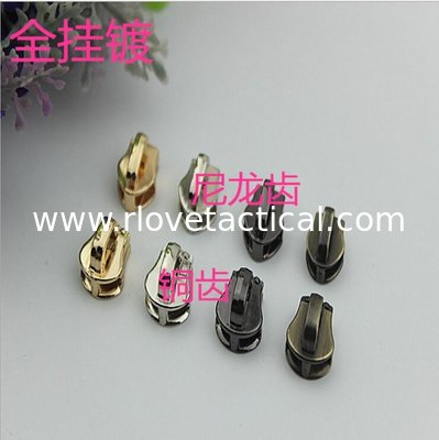 Wholesale high quality clothing accessories zinc alloy various color metal 5# nylon zipper slider