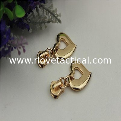 Luggage hardware accessory custom zinc alloy love heart shape metal zipper puller slider 5#