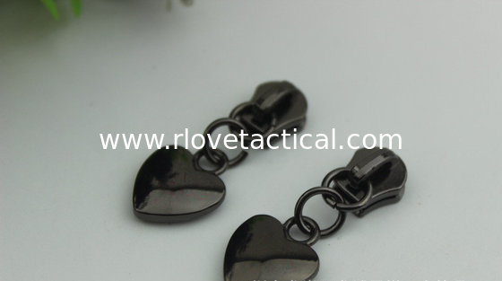 High grade small style bag metal accessories light gold heart shape zipper puller with slider 5#