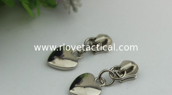 High grade small style bag metal accessories light gold heart shape zipper puller with slider 5#