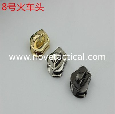 Bag accessories wholesale decorative light gold metal custom zipper sliders 8#