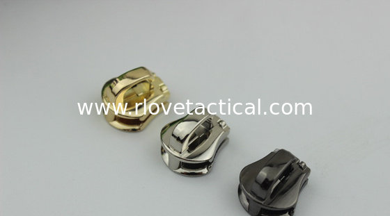 Bag accessories wholesale decorative light gold metal custom zipper sliders 8#