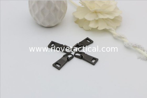 Design zinc alloy matte gunmetal color can activity square shape zipper puller metal with slider 3#