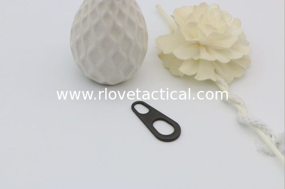 Top quality zinc alloy matte gunmetal color 38.4 mm oval shaped zipper puller design for clothing