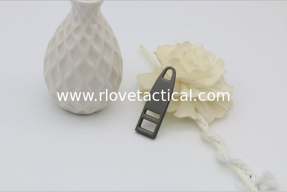 Exquisite custom decorative double hole gunmetal color zipper pullers 44.4 mm for handbags