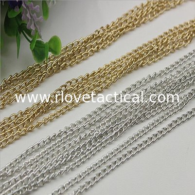 Handbag hardware 3 mm width iron material gold detachable metal purse chains